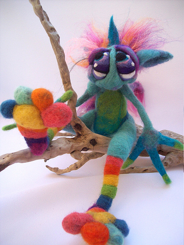 OOAK Woolie wool fiber Fantasy sculpture dolls – Felting