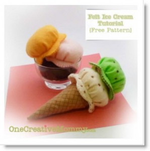 Felt Ice Cream Tutorial with Free Pattern – Felting